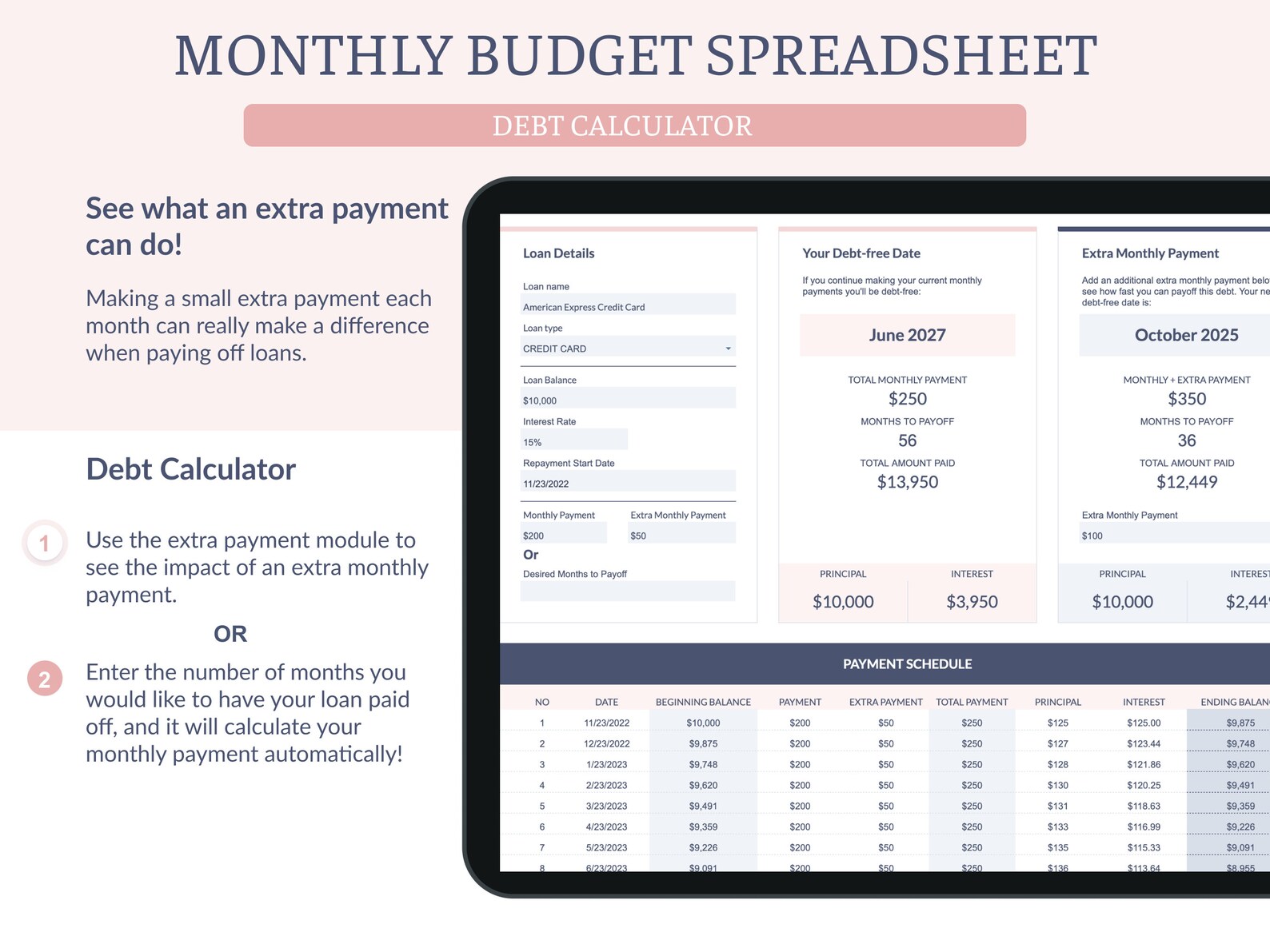THE PRO Monthly Budget Planner for Google Sheets, Financial Planner ...
