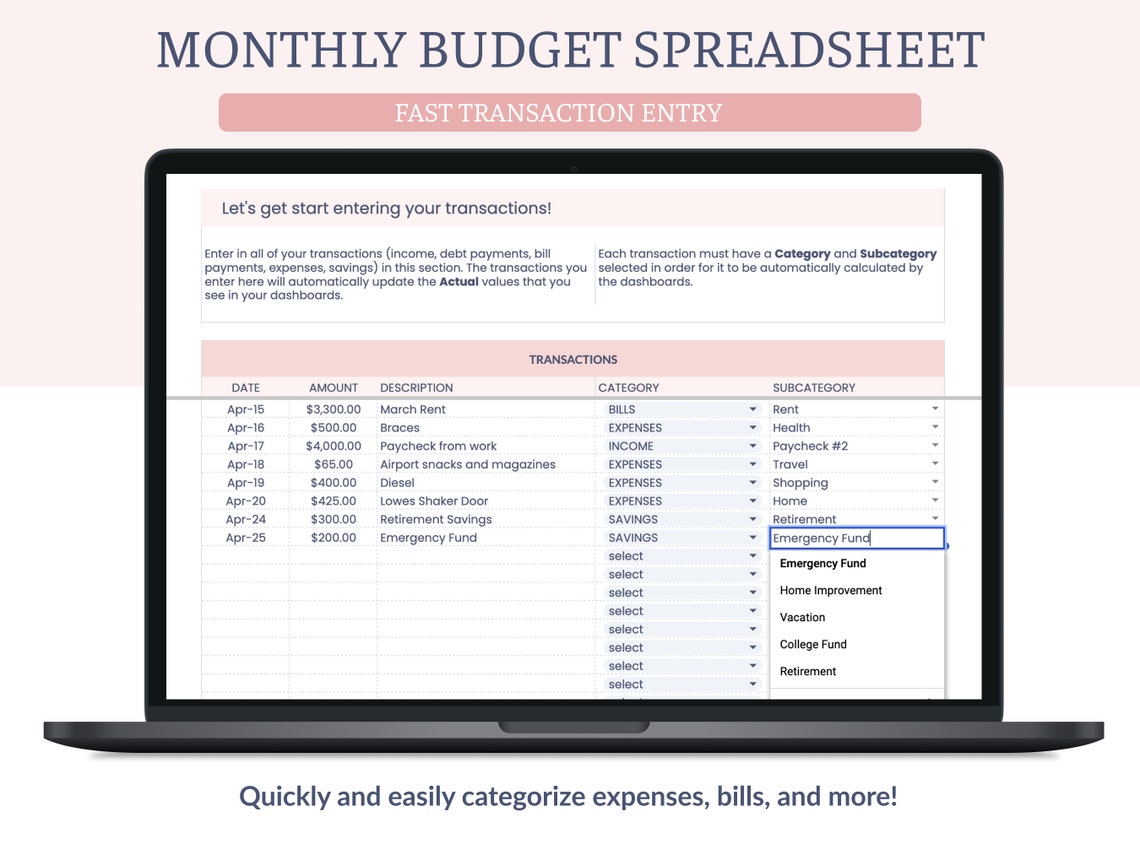 THE PRO Monthly Budget Planner for Google Sheets, Financial Planner ...