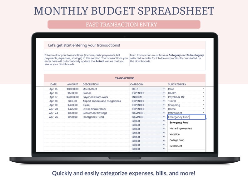 THE PREMIUM Monthly Budget Planner for Google Sheets, Financial Planner ...