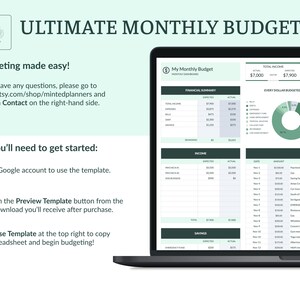 Ultimate Monthly Budget Spreadsheet Template for Google Sheets ...