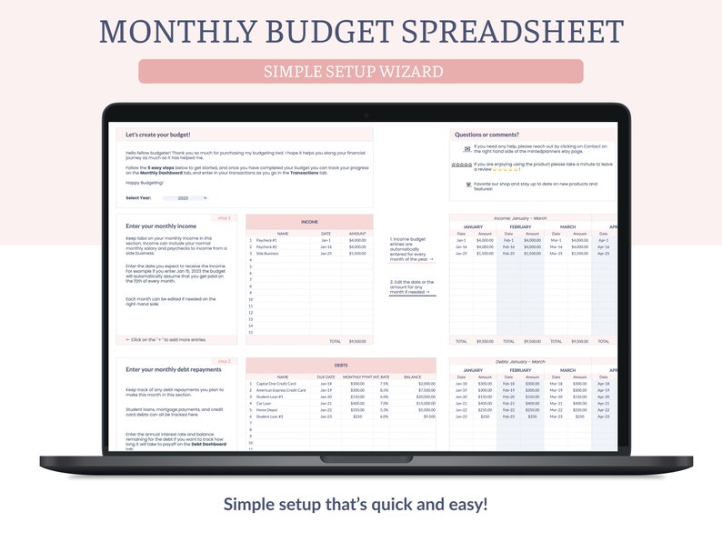 THE PRO Monthly Budget Planner for Google Sheets, Financial Planner ...