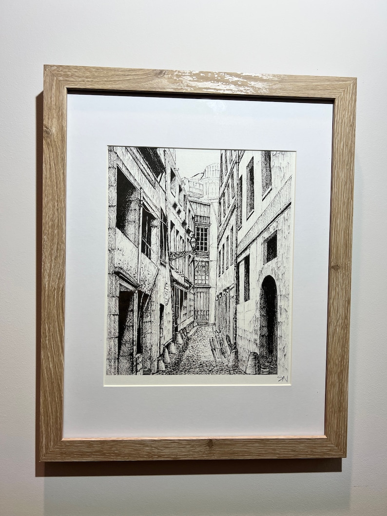 Paris, 1800s. Original Hand Drawn Print. Pen and Ink Architectural ...