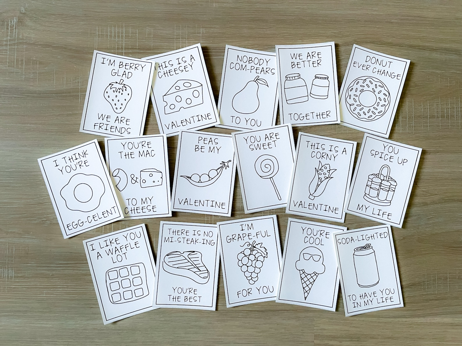 Valentine's Day Cards - Food Themed - Etsy
