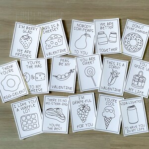 Valentine's Day Cards - Food Themed - Etsy