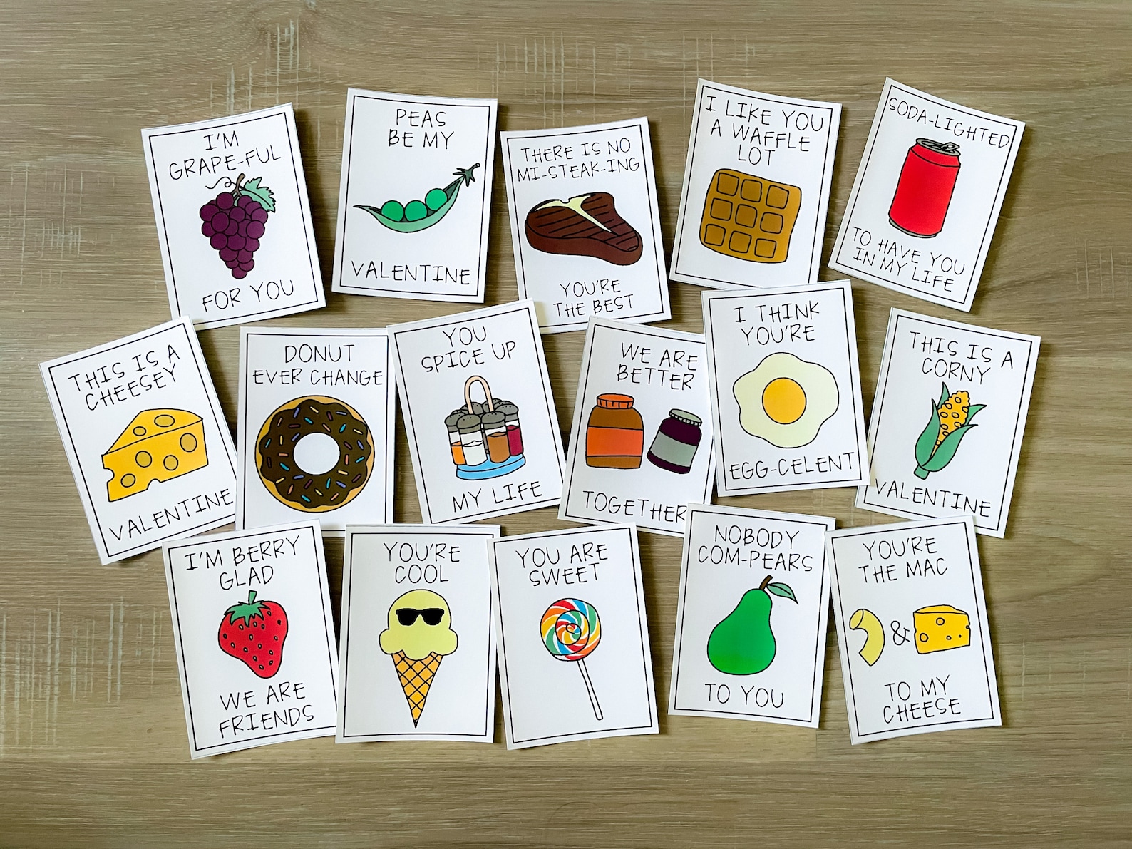 Valentine's Day Cards - Food Themed - Etsy