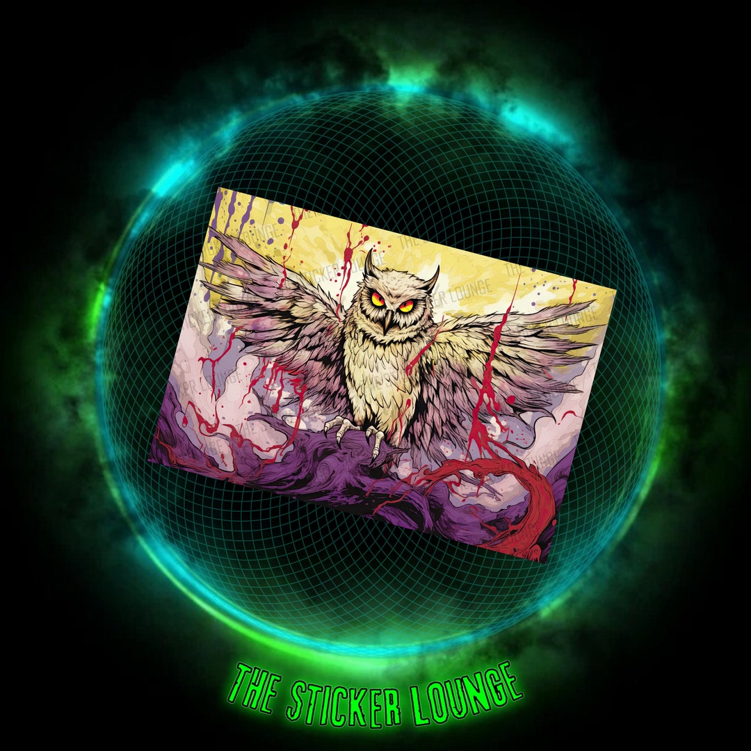 Blood Owl Sticker: Owl Artwork for Bird Lover Nature Enthusiast Owl Art ...