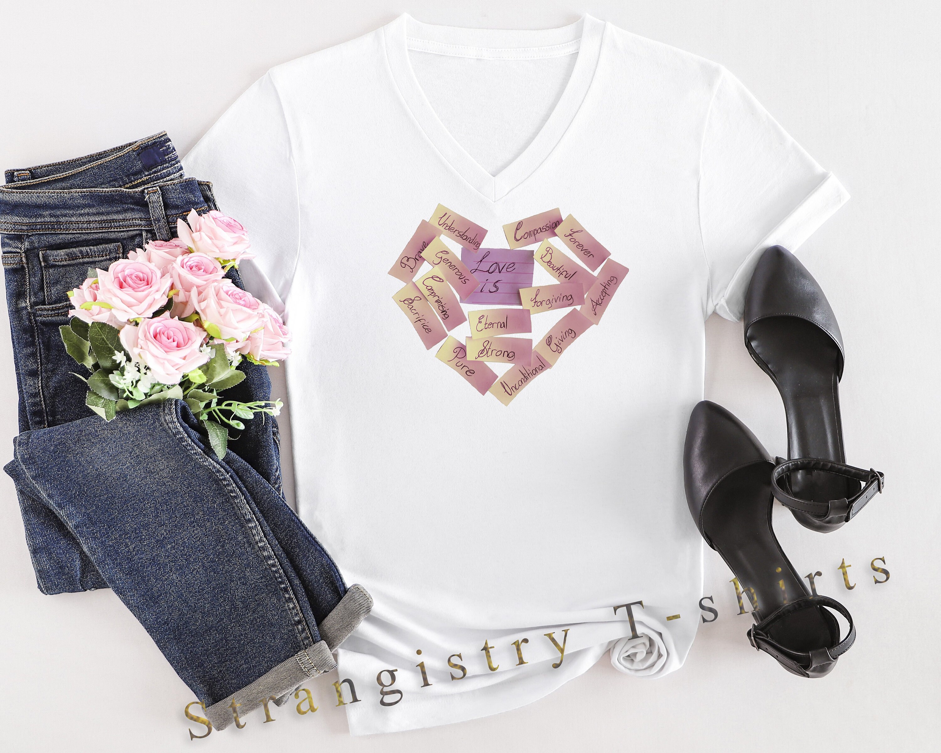 Love T-shirt With Post-it Notes. Custom Design Shirt With the Shape of ...