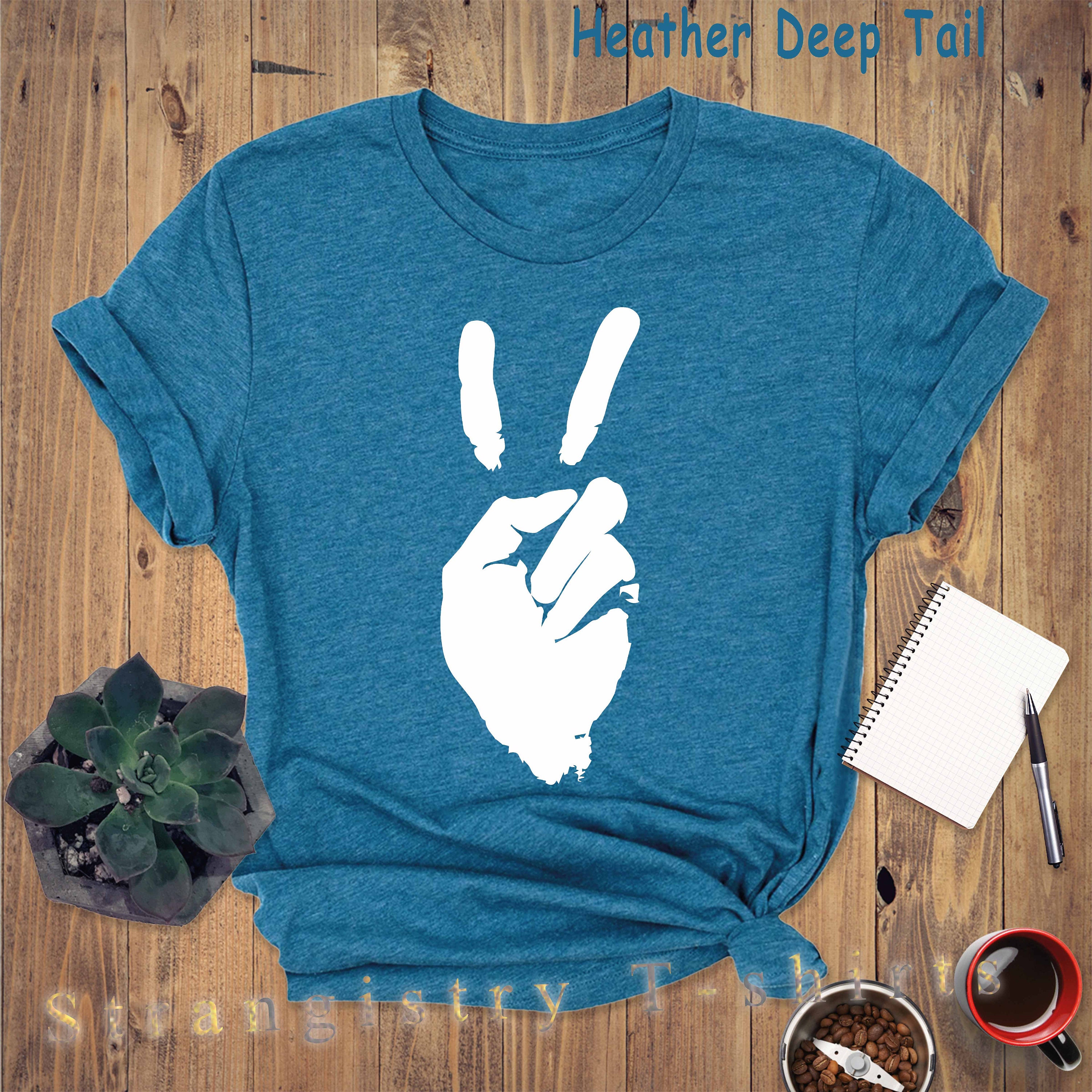 Peace Shirt, Peace Hand Sign Shirt, Peace Finger Shirt, Hippie Shirt ...