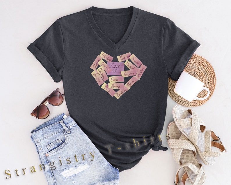 Love T-shirt With Post-it Notes. Custom Design Shirt With the Shape of ...