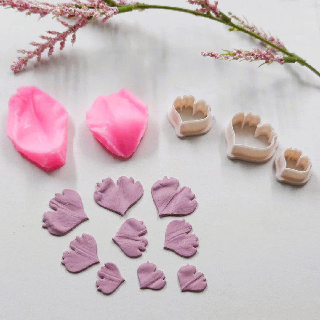 Flower Petal Silicon Mold, Petal Textures for Polymer Clay, Jewelry ...