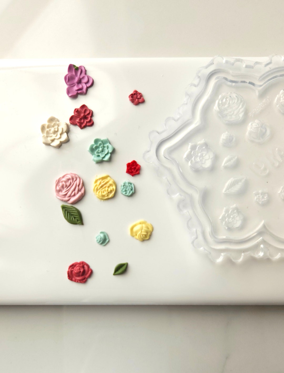Micro Flowers Silicon Mold for Polymer Clay, Tiny Leaves Molds for ...