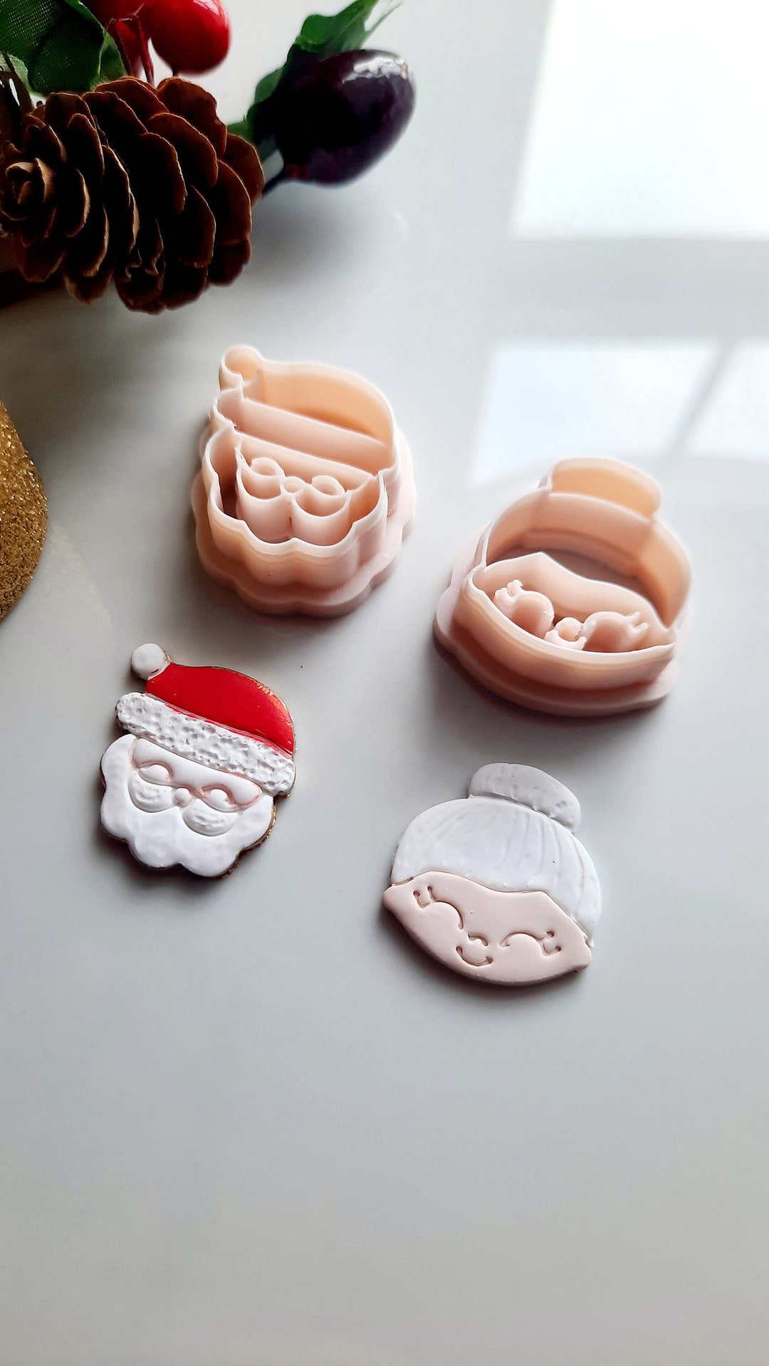 Santa and Mrs Claus Polymer Clay Cutter Christmas Cutter Clay Cutters ...