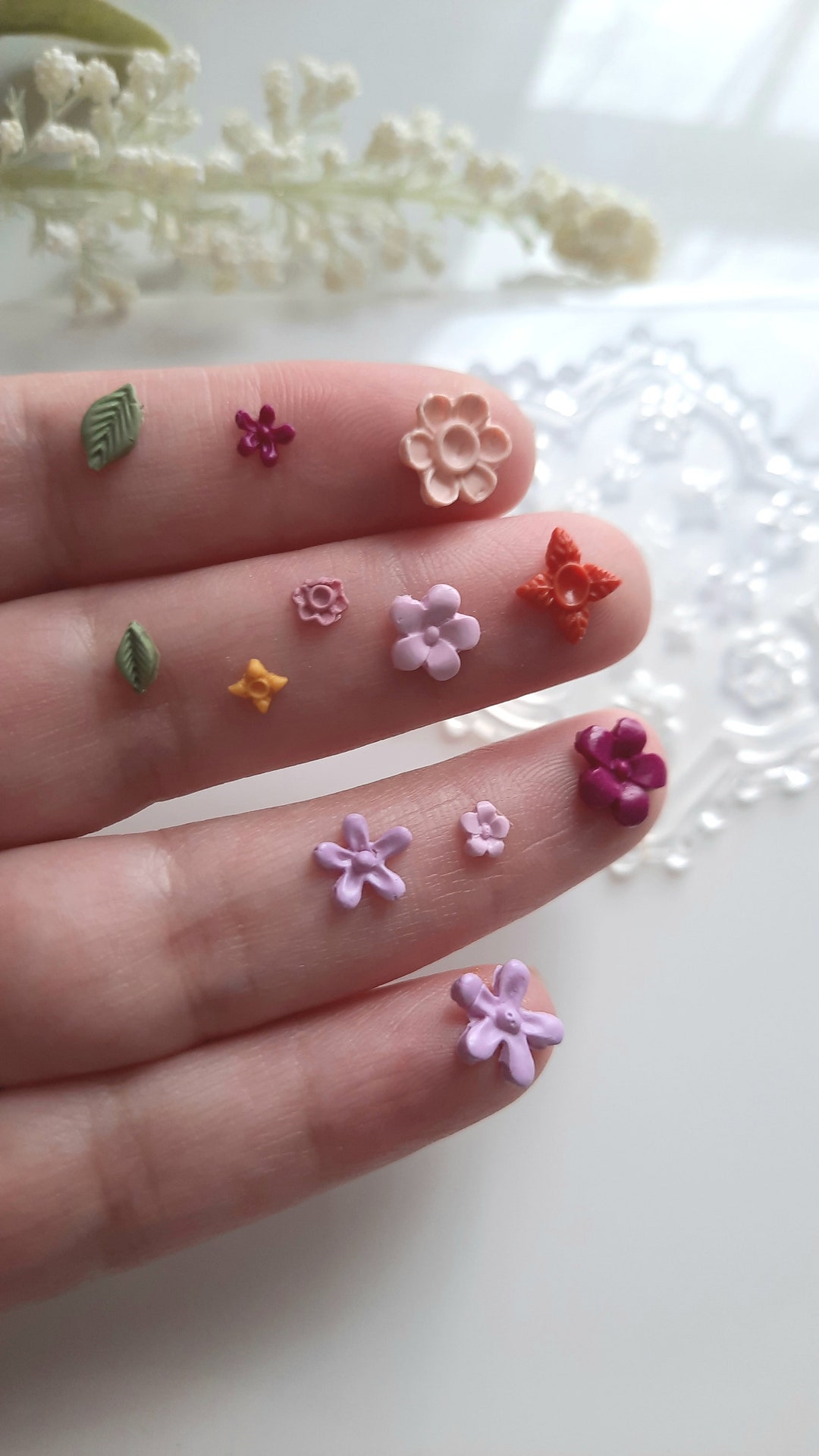 Micro Flowers Silicon Mold, Tiny Flowers Silicon Mold for Polymer Clay ...