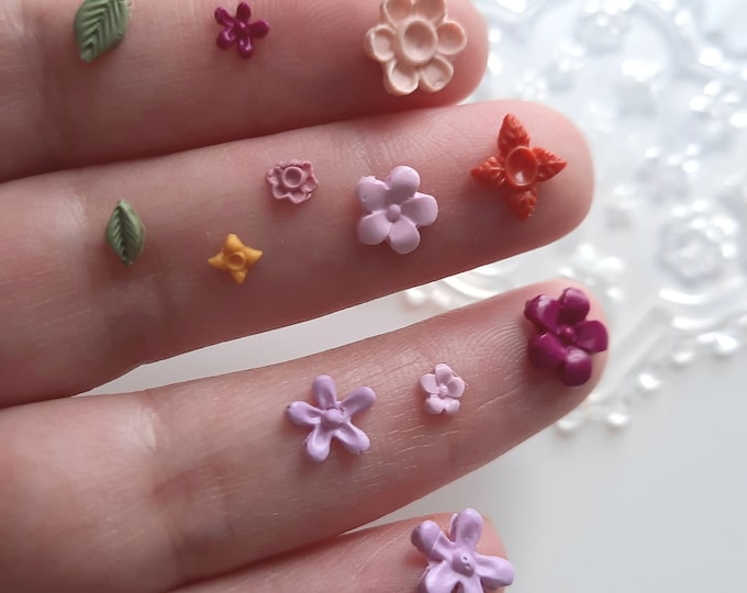 Micro Flowers Silicon Mold, Tiny Flowers Silicon Mold for Polymer Clay ...