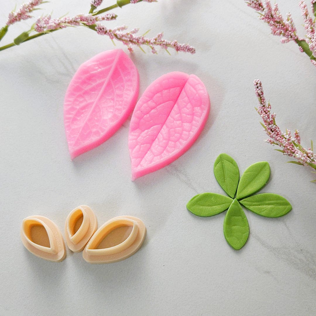 Leaf Silicone Mold, Leaf Texture Molds, Flower Mold With Optional Petal ...