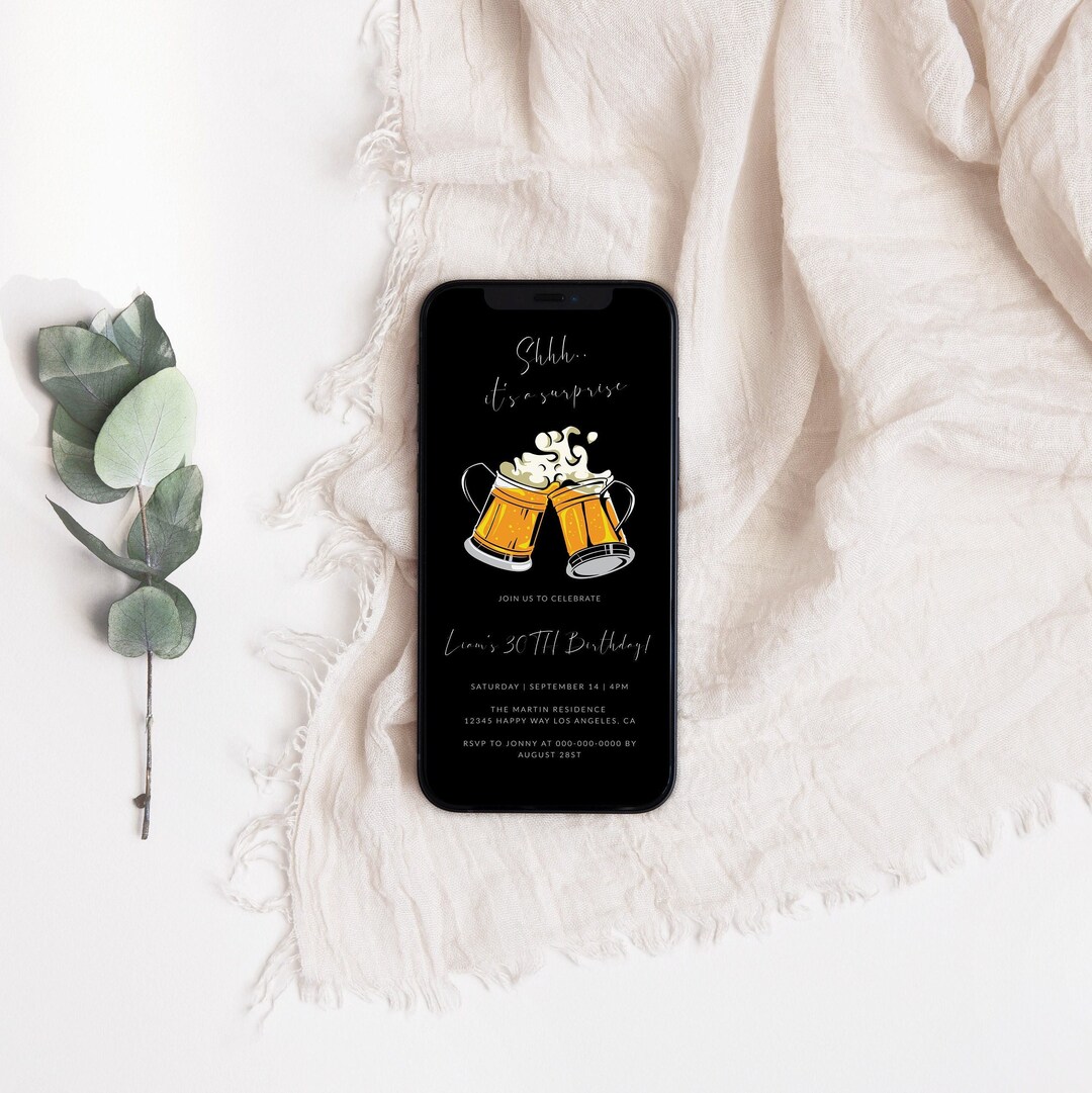 Editable Birthday Party Digital Invitation, 30th Birthday Invitation ...