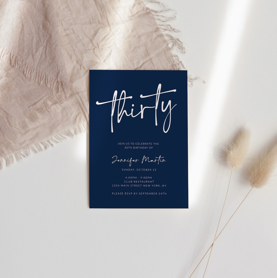 Editable Birthday Party Digital Invitation, 30th Birthday Invitation ...