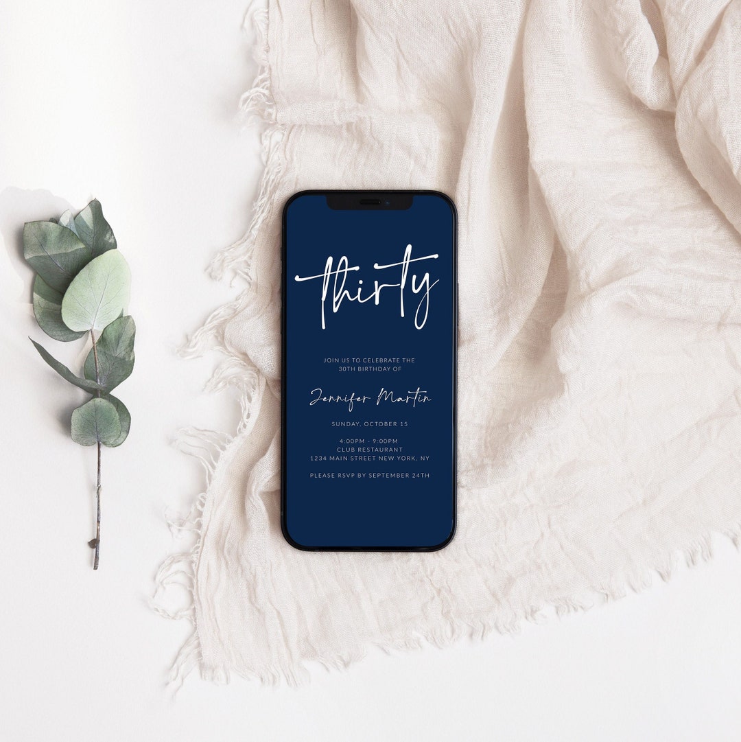 Editable Birthday Party Digital Invitation, 30th Birthday Invitation ...