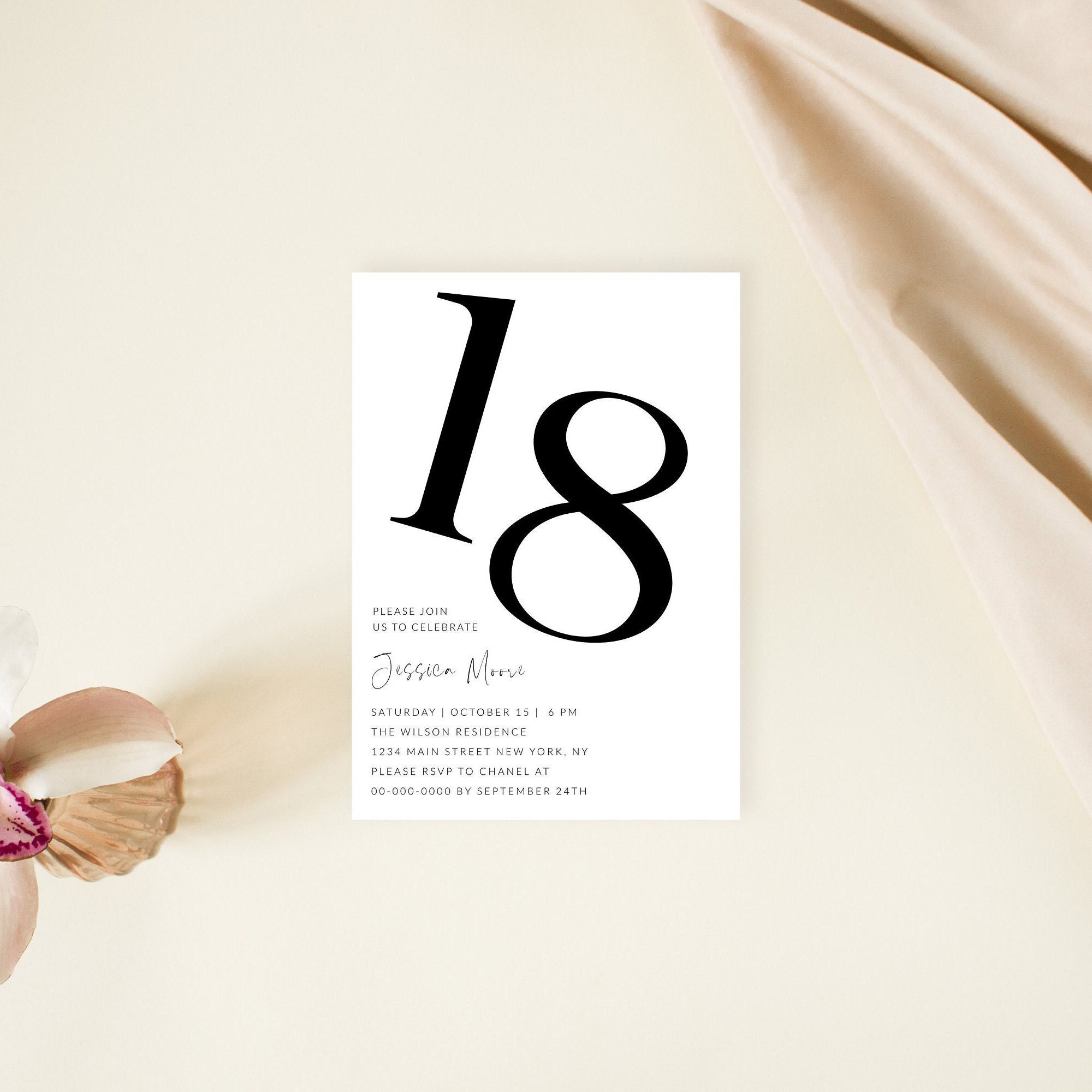 18th Birthday Invitation Digital, Editable Template, Invites for Teen ...