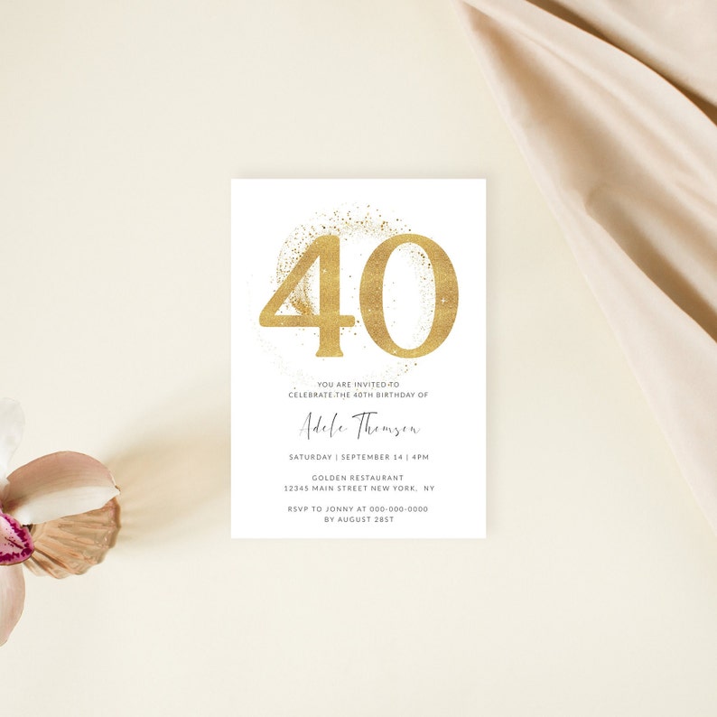Digital Forty Birthday Invitation Template 40th Birthday - Etsy
