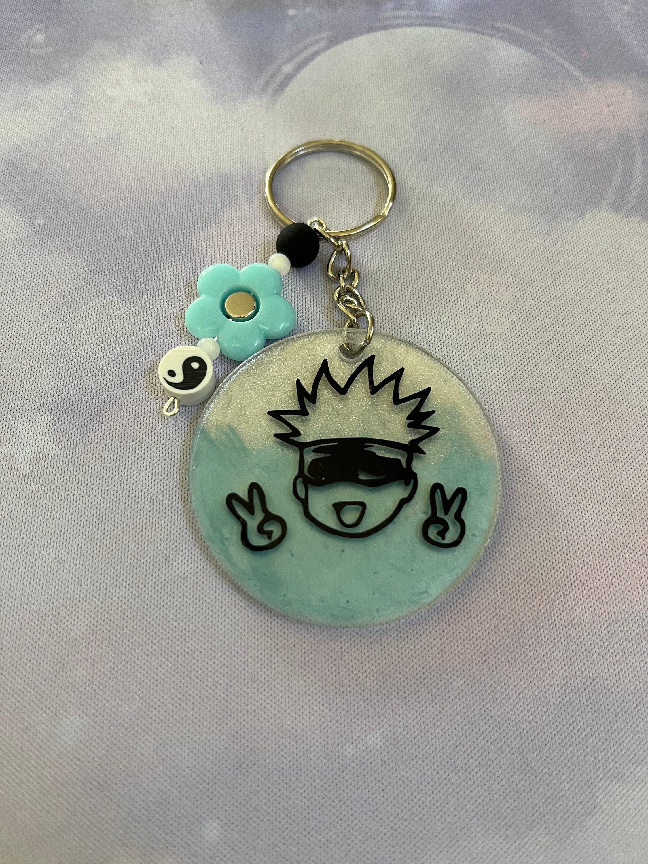 Gojo Peace Sign Keychain - Etsy