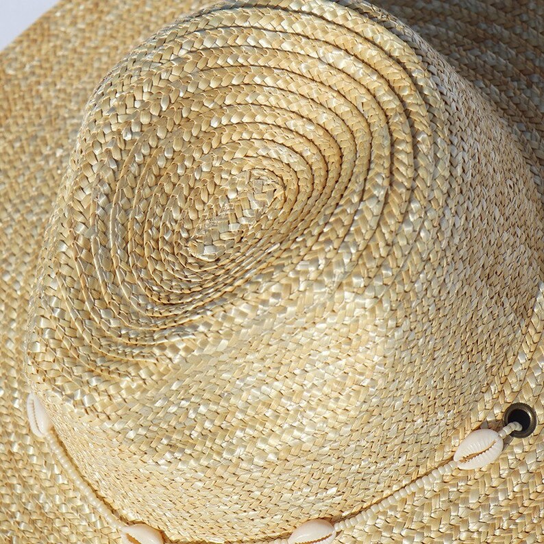Summer Boater Straw Hats With Seashells, Handmade Beach Hatshigh ...