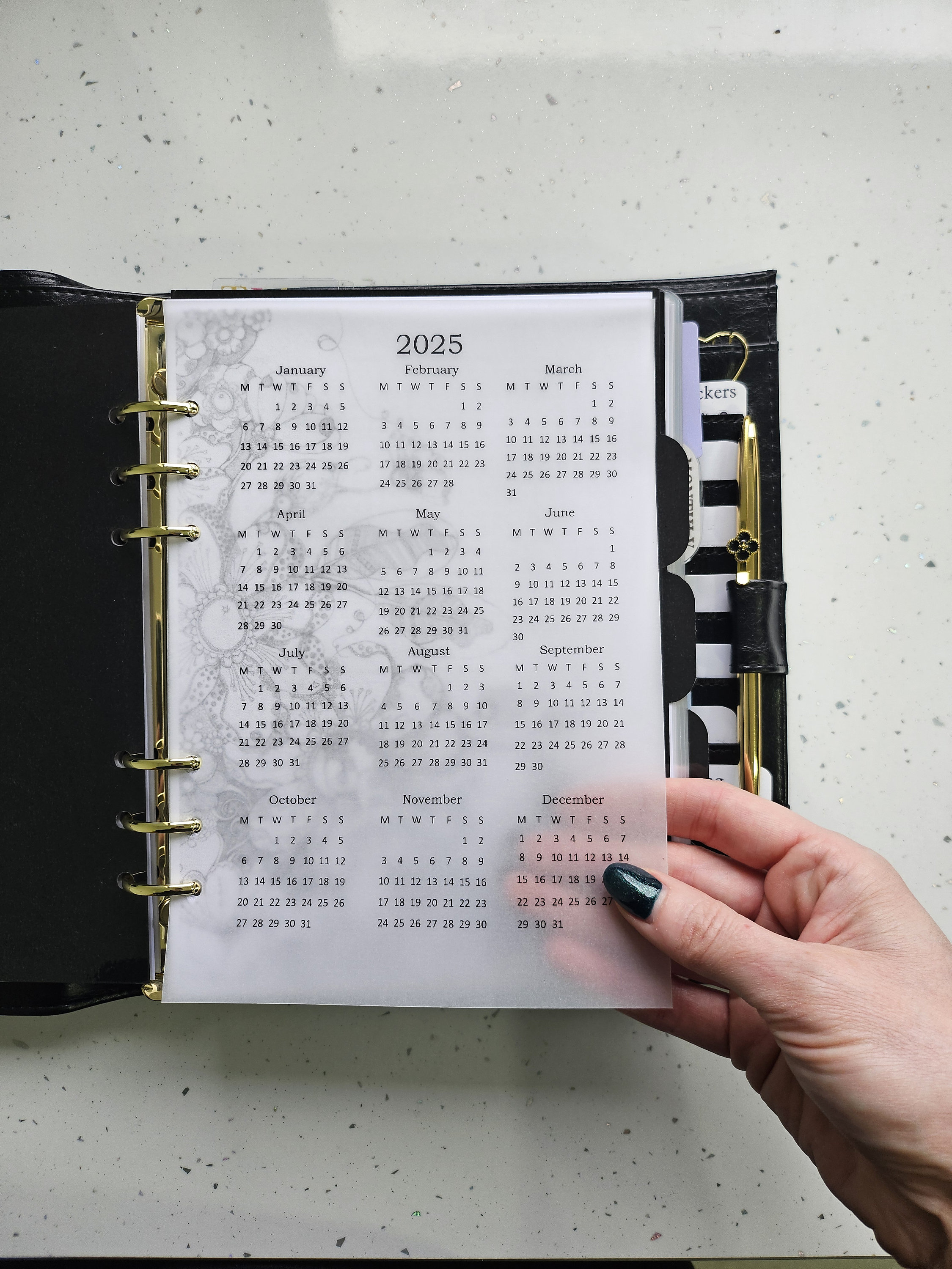 2025 Vellum Calendar Insert - Etsy