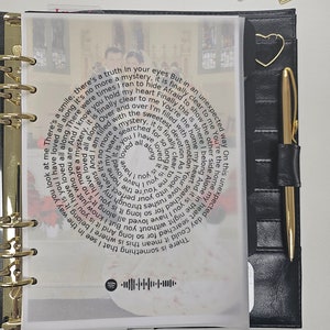 Custom Song Vellum Planner Dashboard, - Etsy