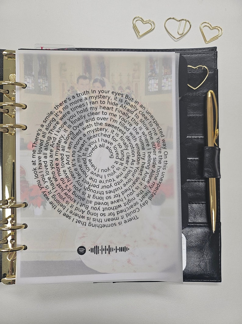 Custom Song Vellum Planner Dashboard, - Etsy