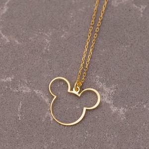 Cute Gold Disney Necklace, Mickey Mouse Pendant, Silver Disney Jewelry ...