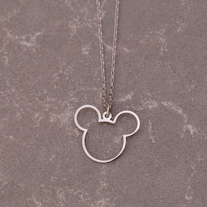 Cute Gold Disney Necklace, Mickey Mouse Pendant, Silver Disney Jewelry ...