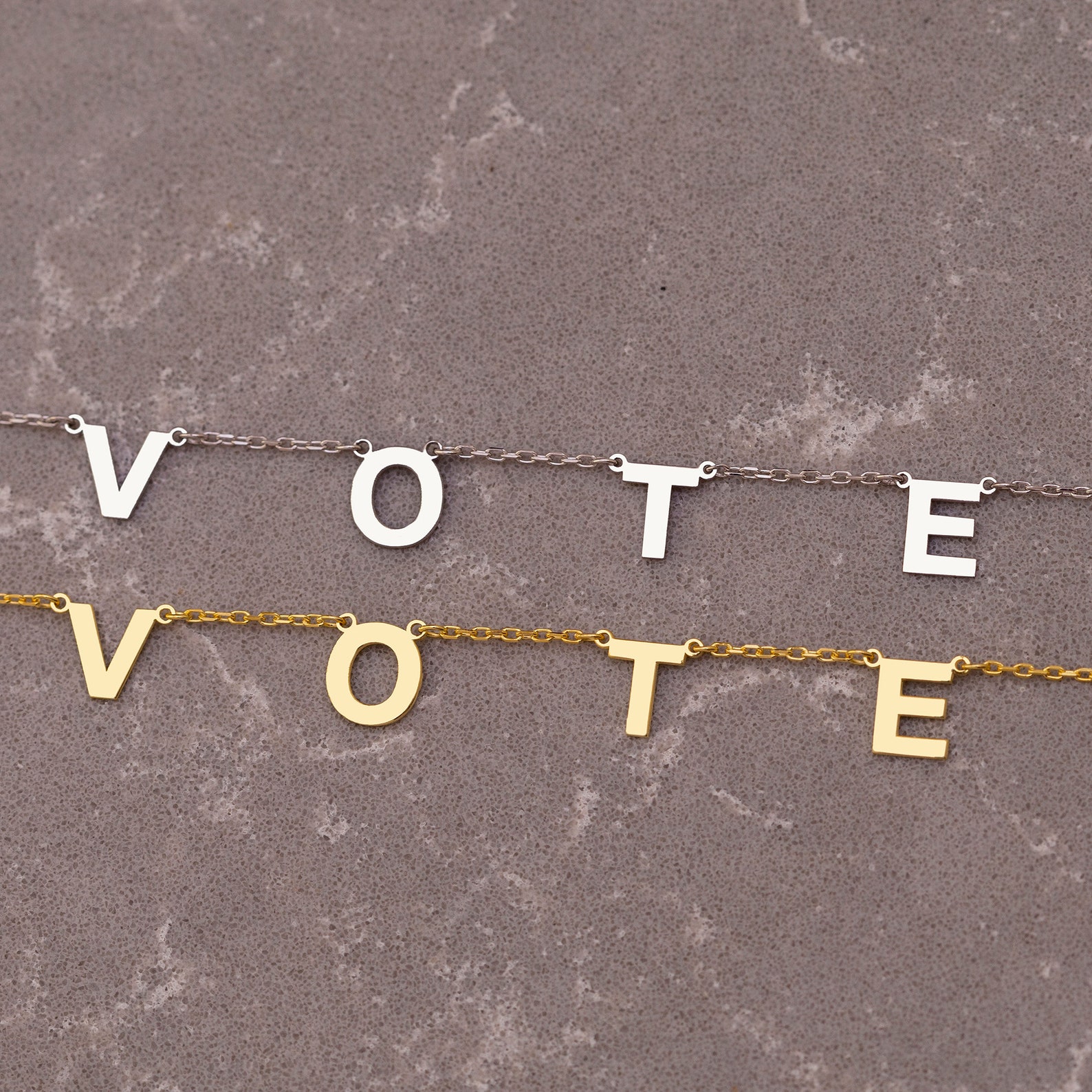 14K Gold Vote Necklace, Silver Vote Necklace, Election Jewelry, Dainty ...