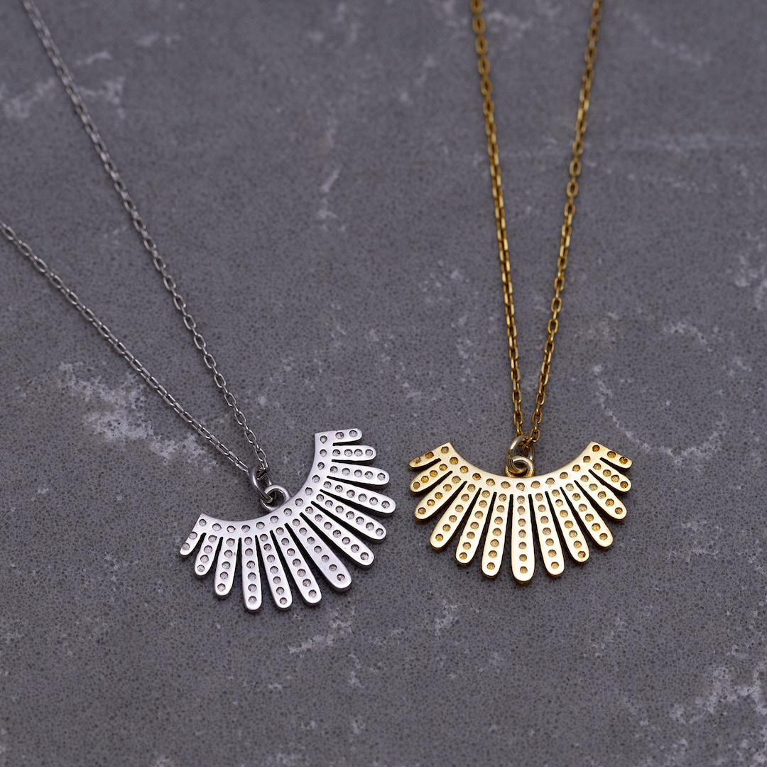 Gold & Silver RBG Necklace, Ruth Bader Ginsburg Pendant, Feminist ...