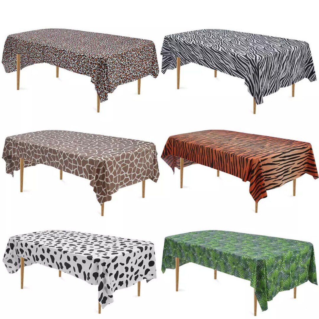 Safari Animal Jungle Theme Waterproof Tablecloth Home Party Decoration ...