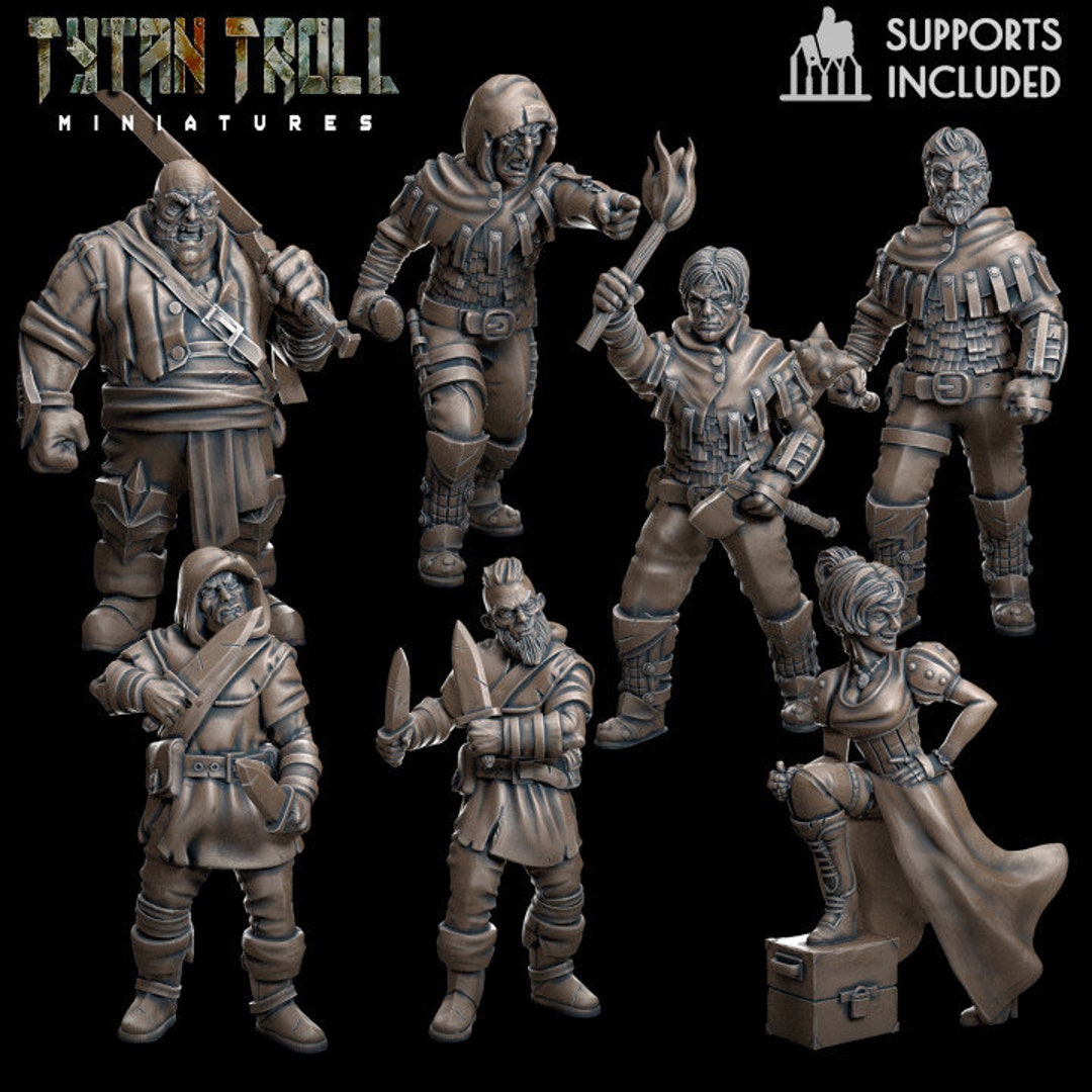 7 Pcs Bandit Bundle 2 / Wargame / D&D / Miniatures / Tytantroll ...