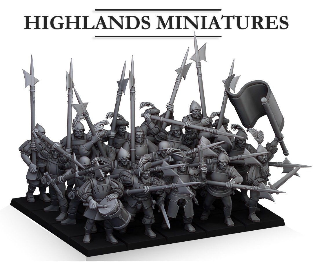 10 Pc Sunland Halberd Troops Highland Miniatures Miniatures War Game ...