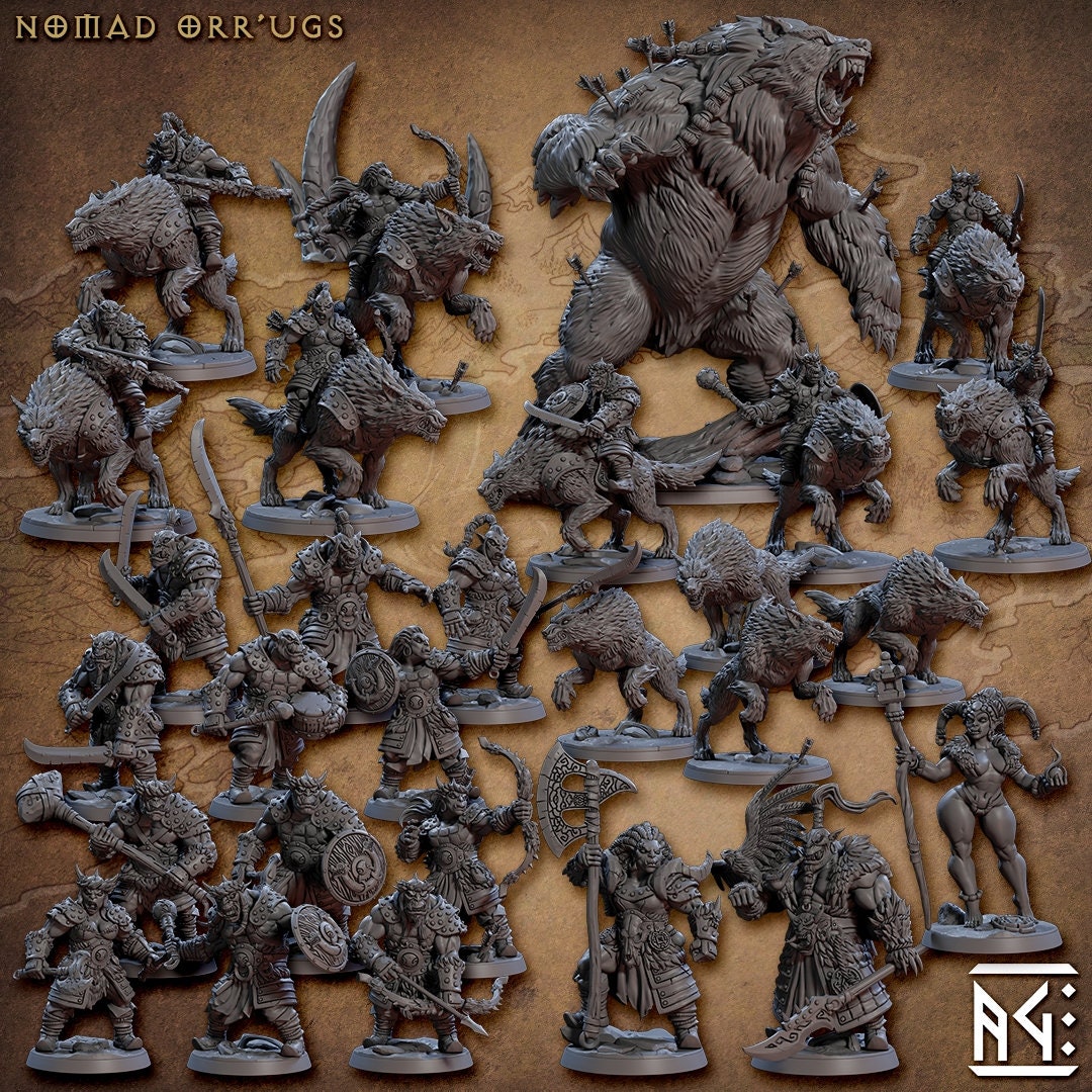 28 Pcs Nomad Orr'ugs Bundle Orc Dnd Wargaming Miniatures Fantasy ...
