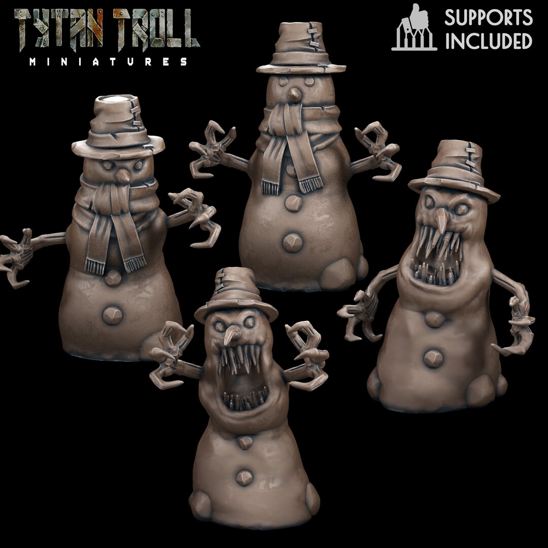 Snowmen 4 Piece Horror Winter Fantasy Tytantroll Miniatures Dnd ...