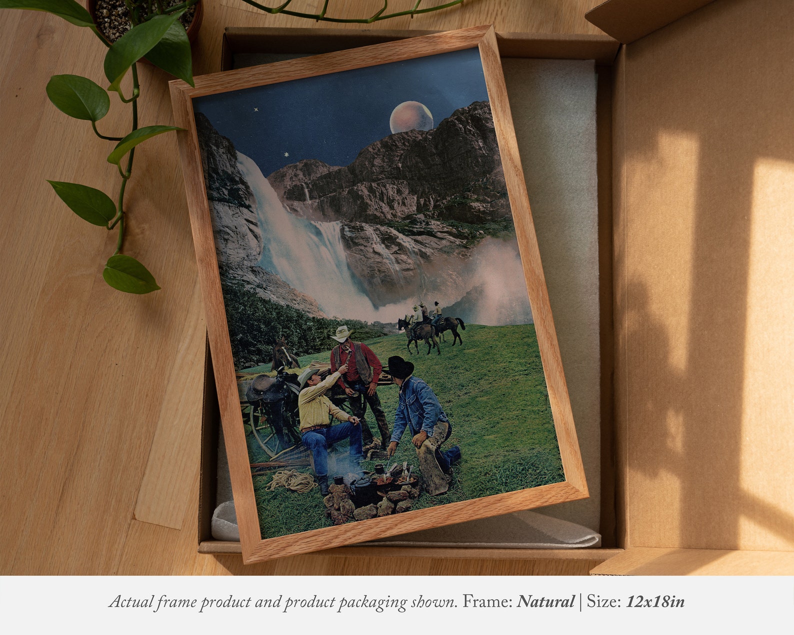 Cowboy Camp Collage Art - Surreal Vintage Cowboy Collage Print, Western ...