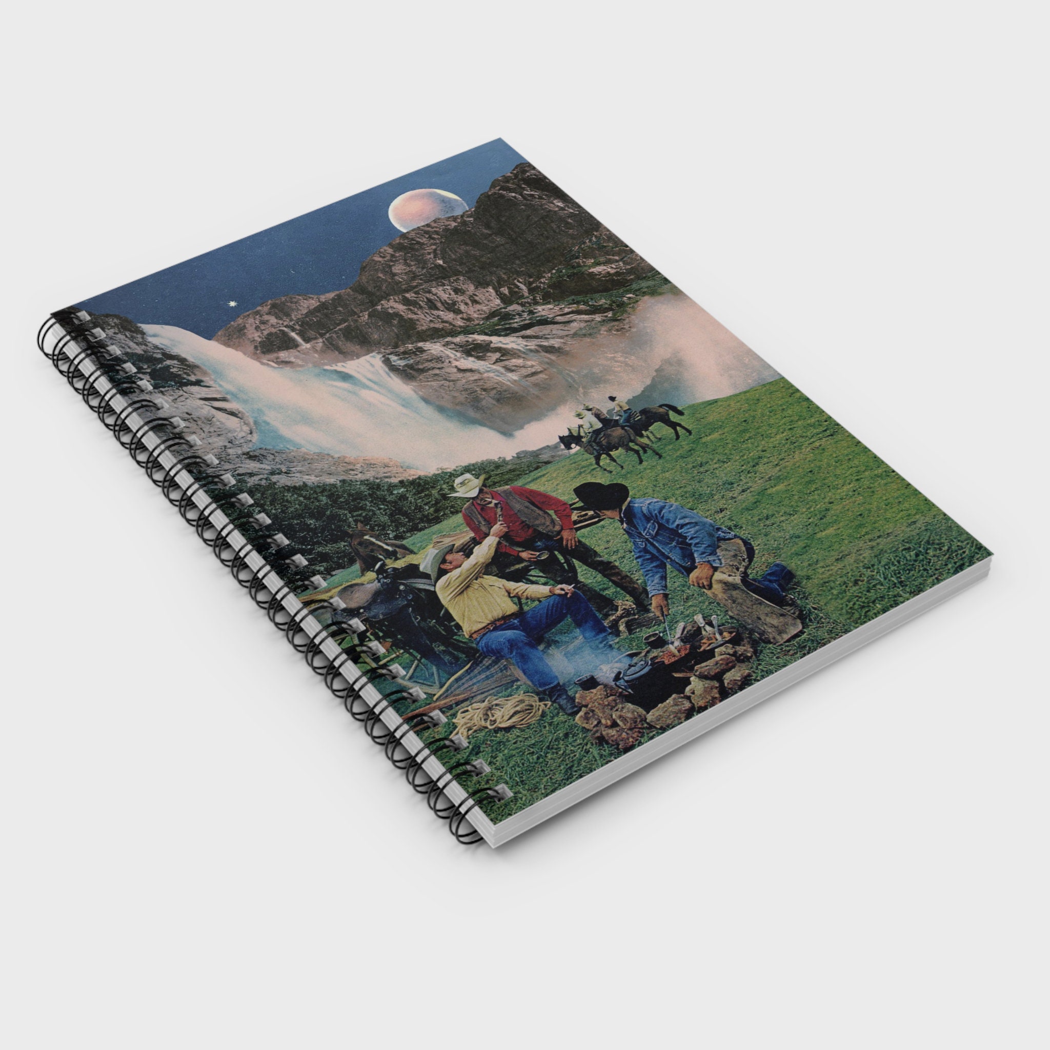 Cowboy Camp Collage Art Spiral Notebook Soft Cover Notebook - Etsy