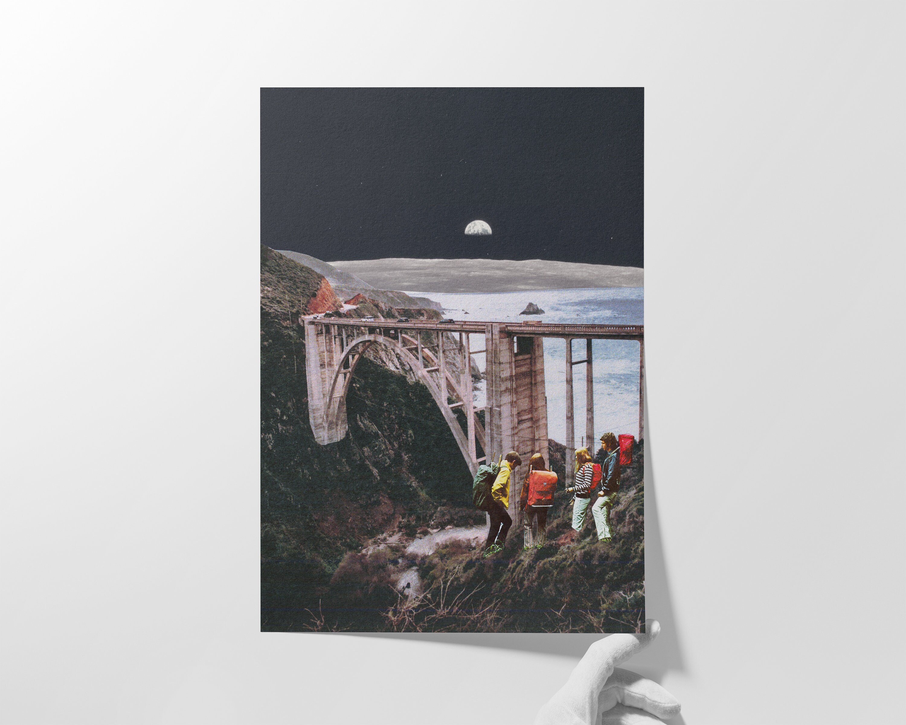 Kids With Backpacks Collage Art Surreal Vintage Collage, Retro Futurism ...
