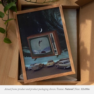 Drive-in Collage Art Print - Surreal Vintage Car Collage, Retro ...