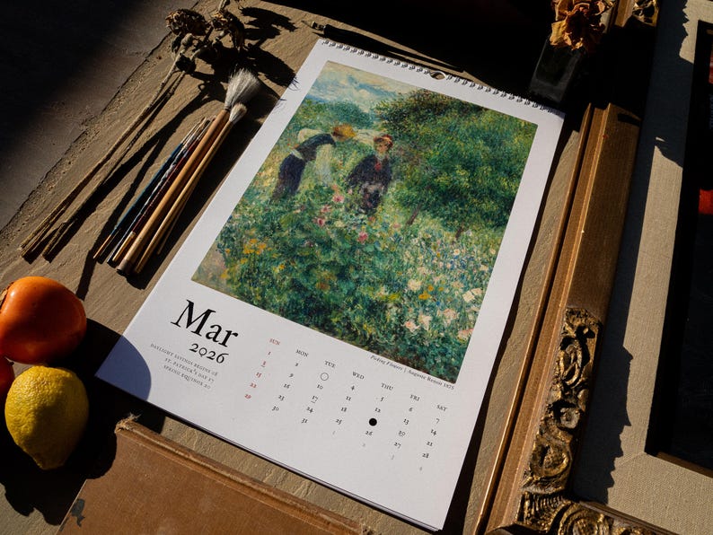 2026 Large Vintage Calendar Fine Art Wall Hanging Home Decor ...