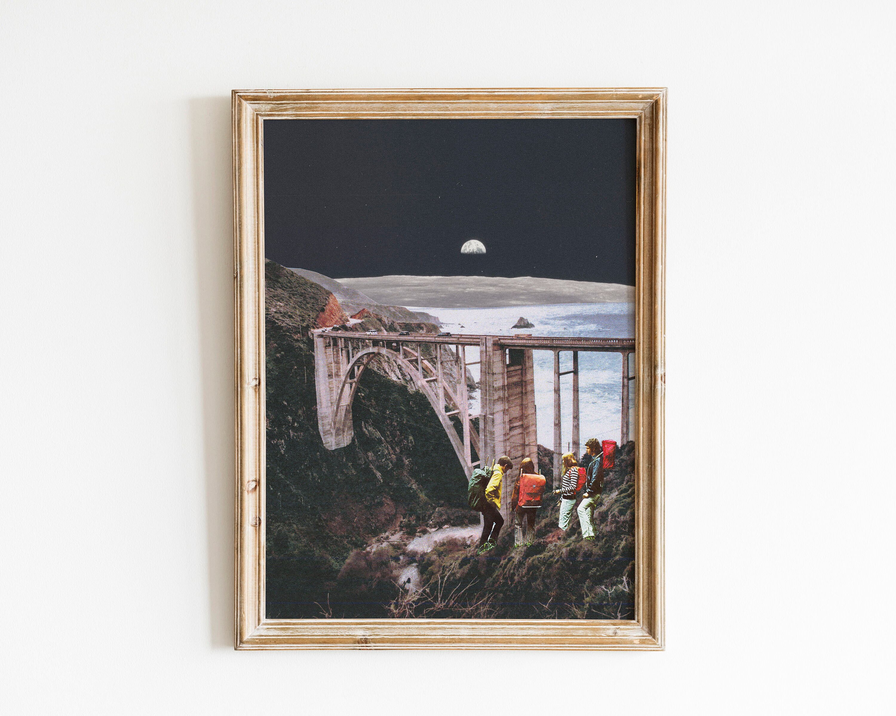 Kids With Backpacks Collage Art Surreal Vintage Collage, Retro Futurism ...