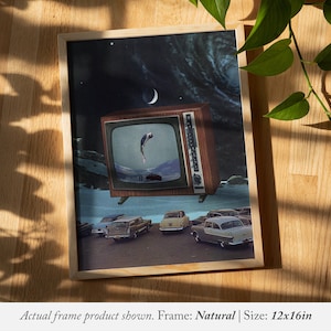 Drive-in Collage Art Print Surreal Vintage Car Collage - Etsy