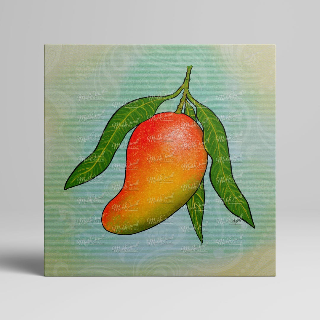Mango Giclee Canvas Illustration, Jamaican & Caribbean Art, Tropical ...