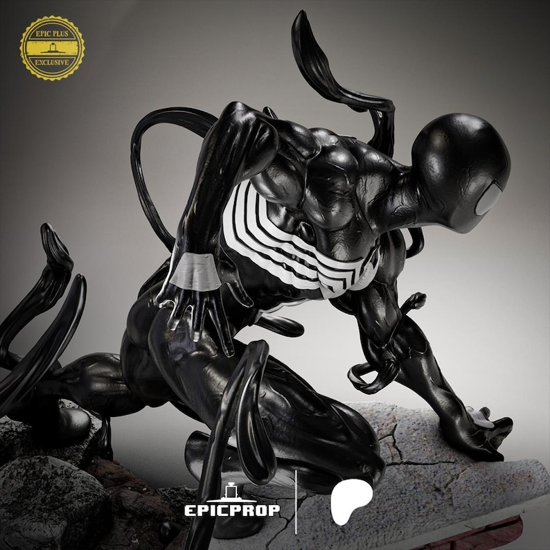 Symbiote Suit Spider-man Figure (fan-art) | Gift Idea, Unpainted ...