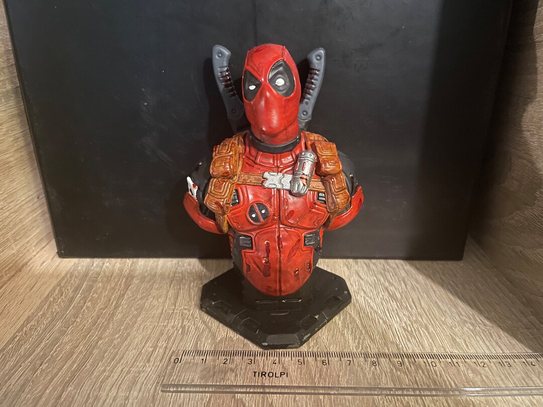 Deadpool Bust Deadpool Sculpture Fan Art 3D Printed Handmade Painted ...