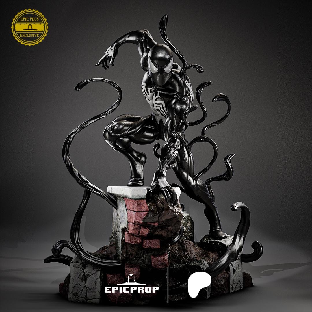 Symbiote Suit Spider-man Figure (fan-art) | Gift Idea, Unpainted ...