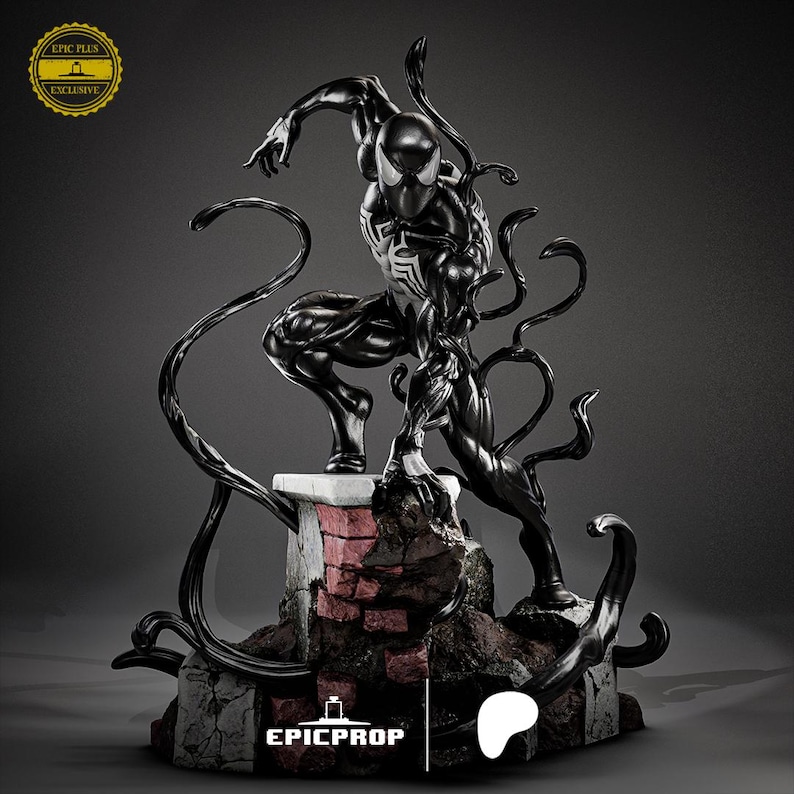 Symbiote Suit Spider-man Figure (fan-art) | Gift Idea, Unpainted ...